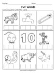 CVC Words, Say and Write the CVC Words, Phonics Worksheets ...