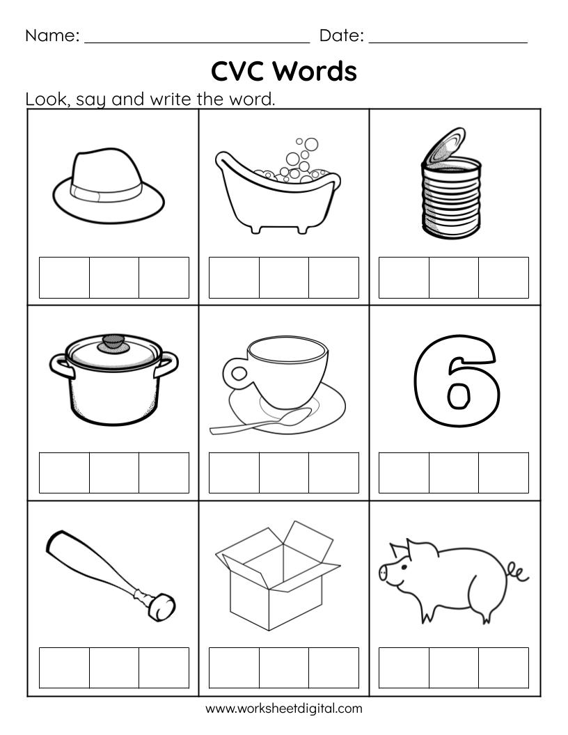 CVC Words Say And Write The CVC Words Phonics Worksheets CVC Words Say And Write The CVC Words Phonics Worksheets