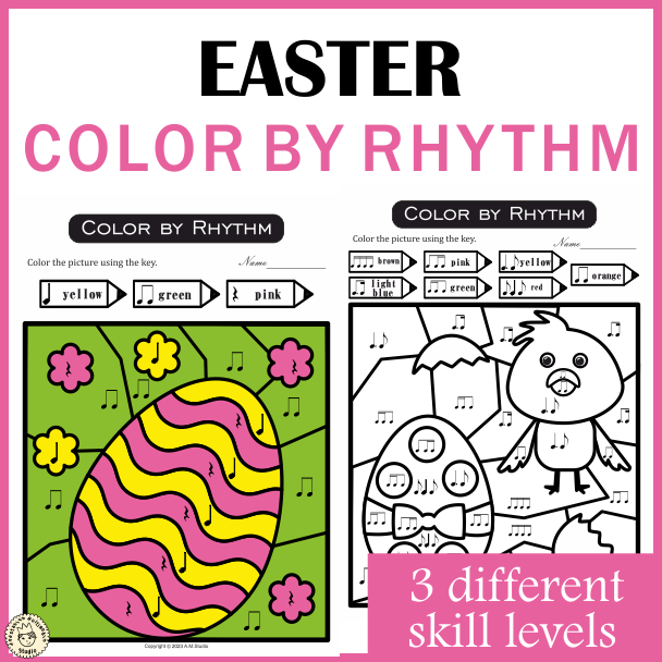 Easter Color by Rhythm | Music Coloring Activities | Color-by-Note ...