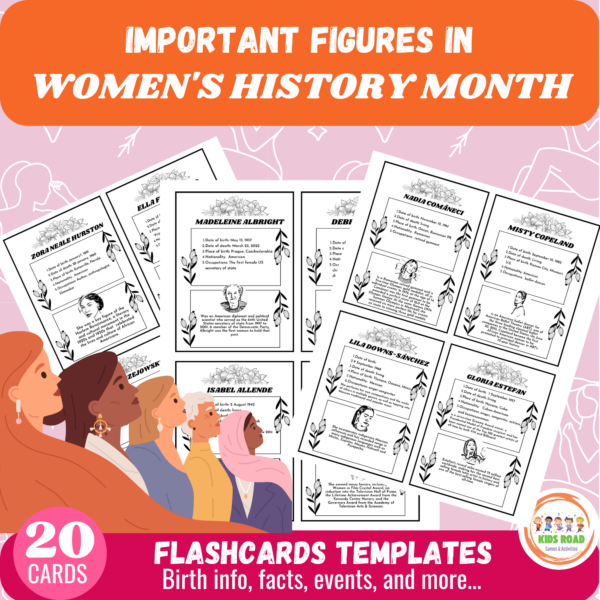 Women’s History Month | Famous Women’s FlashCards Printable ( K, 1st ...