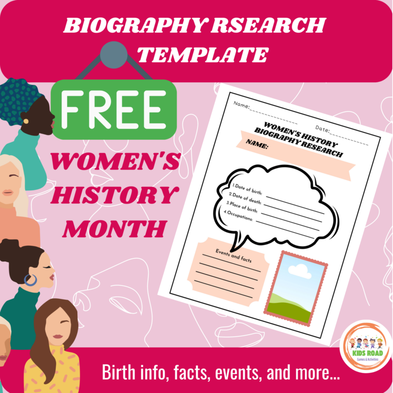 FREE Women’s History Month Research Biography Template (K, 1st, 2nd ...