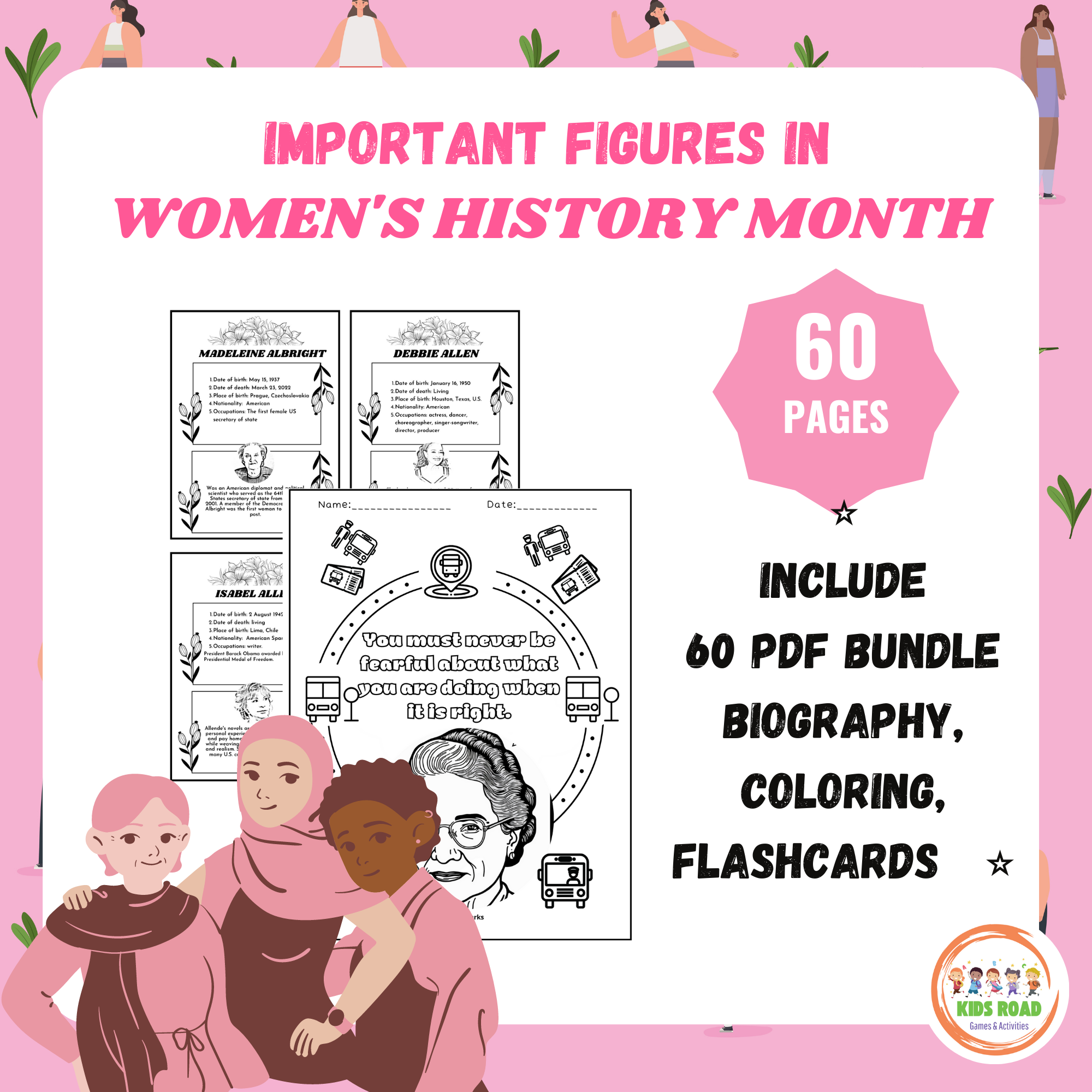 Bundle Women’s History Month , Coloring, Biography, Flashcards(K, 1st ...