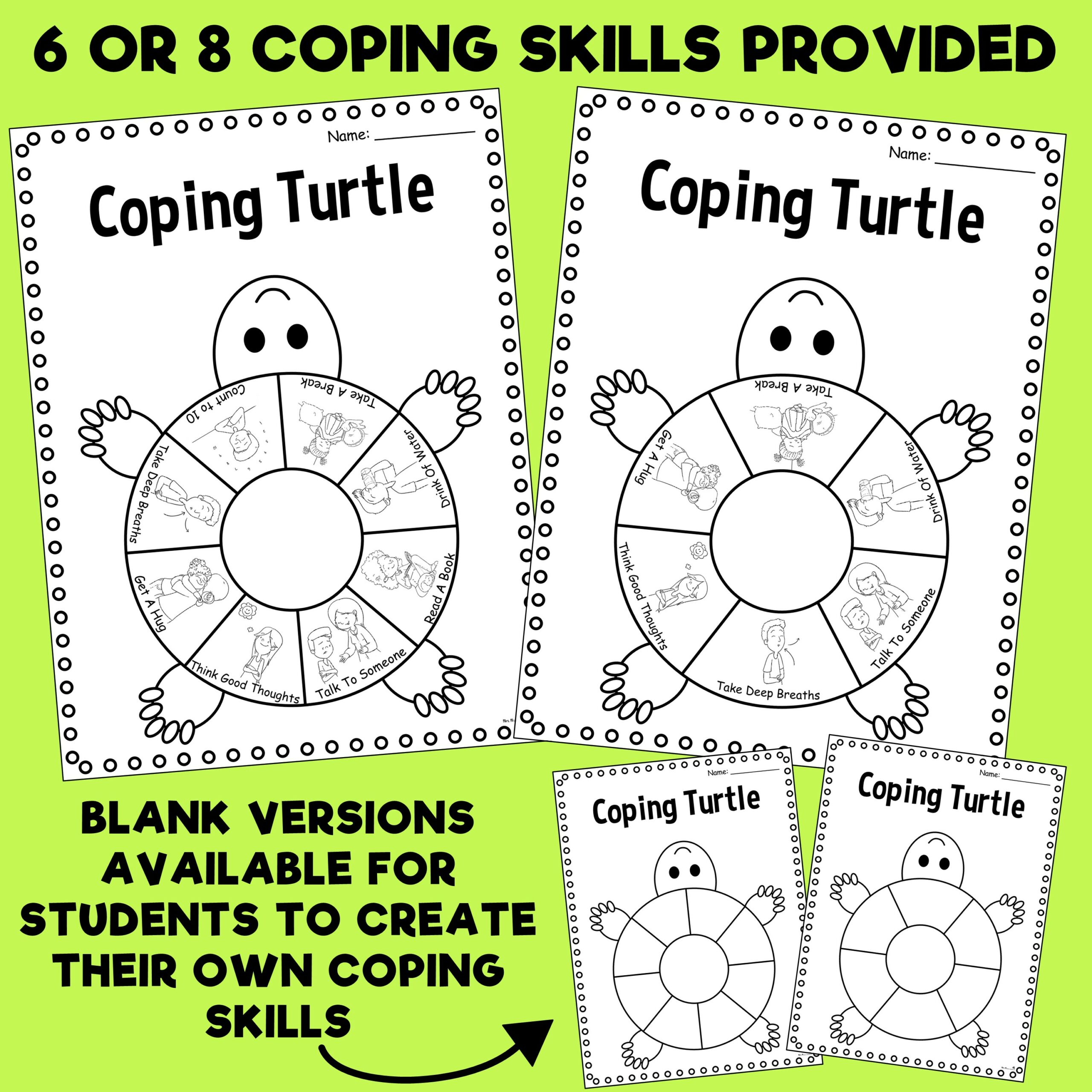 Coping Skills Turtle Craft & Story / Teach Young Students To Deal With ...