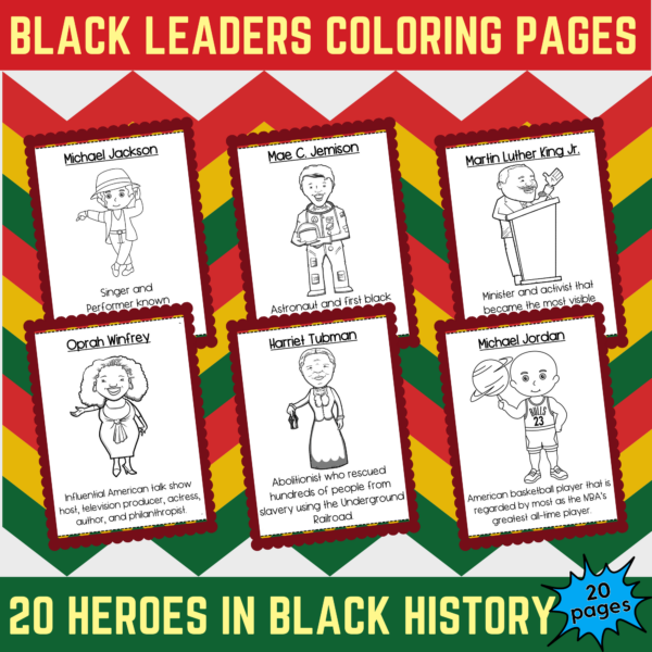 Black History Heroes Coloring Pages | Important Black History Figures ...