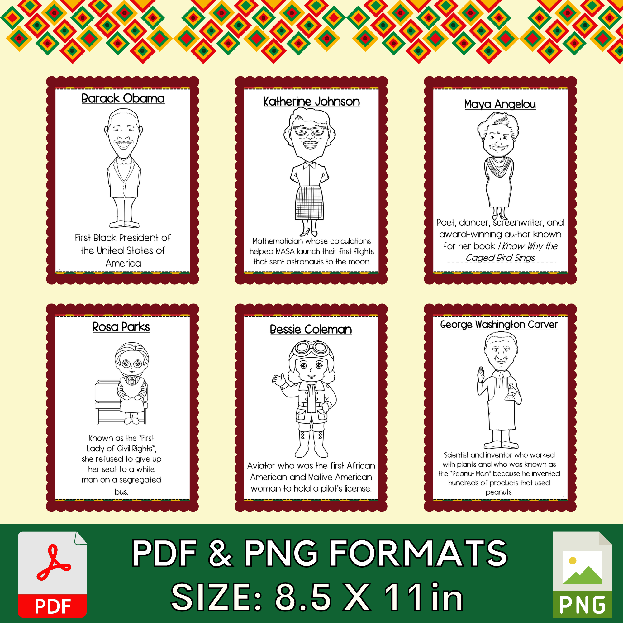 Black History Heroes Coloring Pages | Important Black History Figures ...