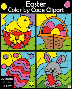 Easter Color By Code Clipart | Made By Teachers