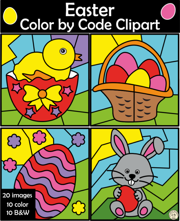 Easter Color By Code Clipart | Made By Teachers