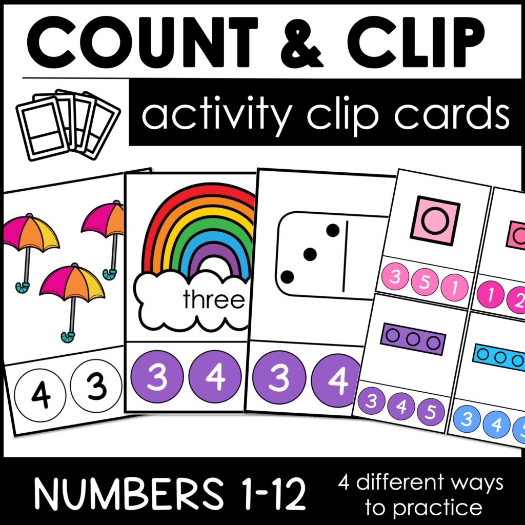 COUNT & CLIP 1-12 | NUMBER MATCHING CLIP CARD ACTIVITY FOR ESL PRE-K/K ...