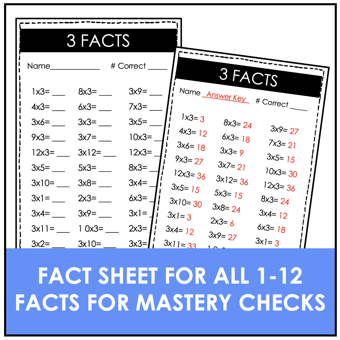 Multiplication Facts Fluency Activities and Goal-Setting | 3rd and 4th ...
