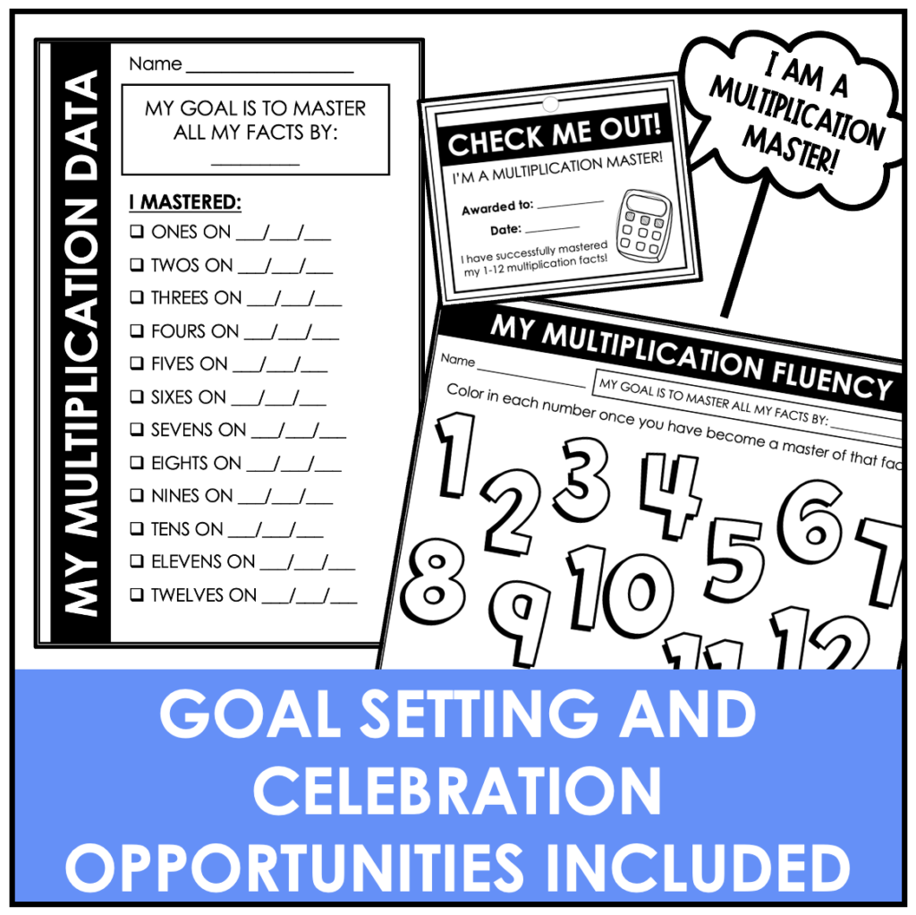 Multiplication Facts Fluency Activities and Goal-Setting | 3rd and 4th ...