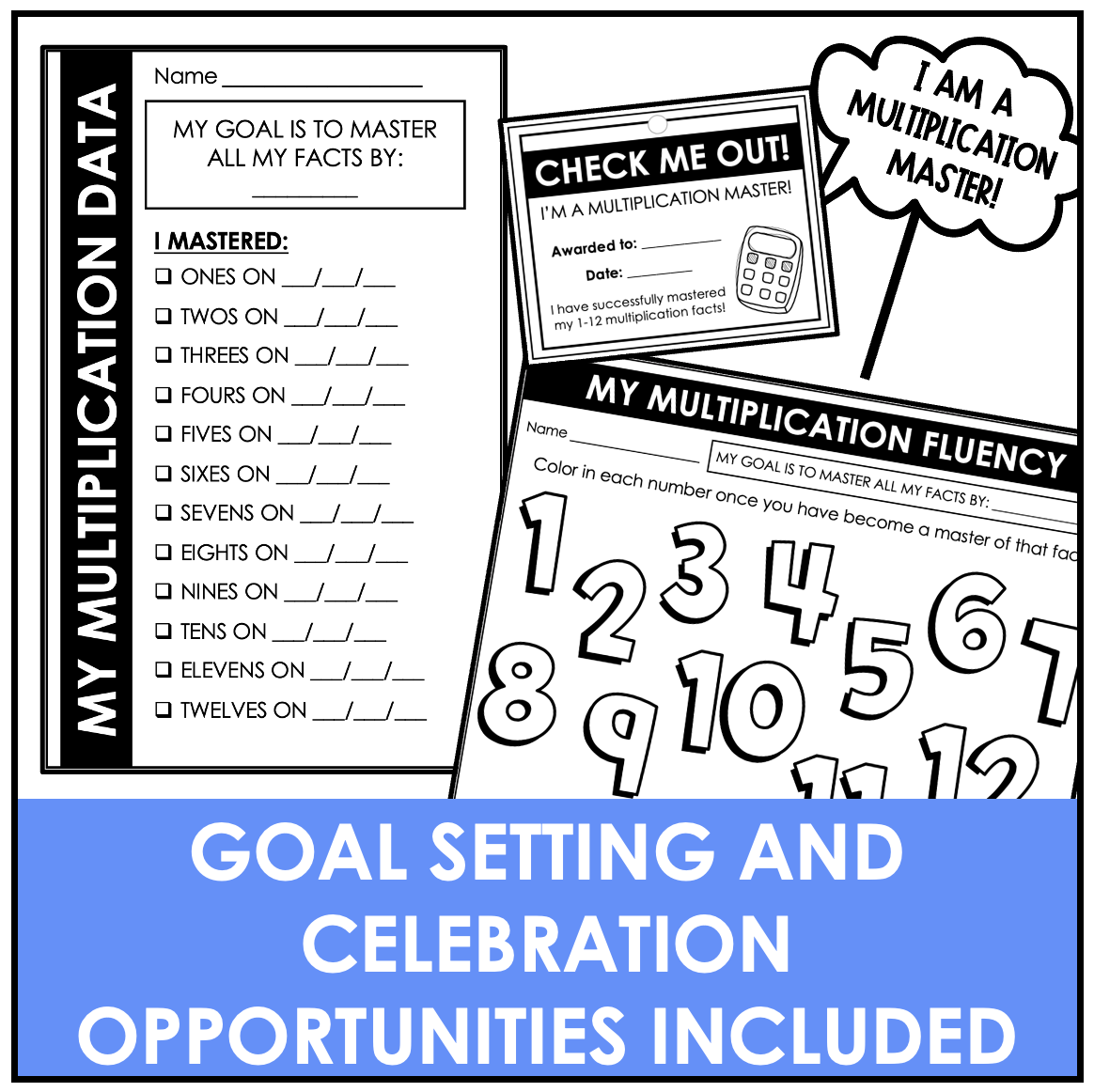 Multiplication Facts Fluency Activities and Goal-Setting | 3rd and 4th ...