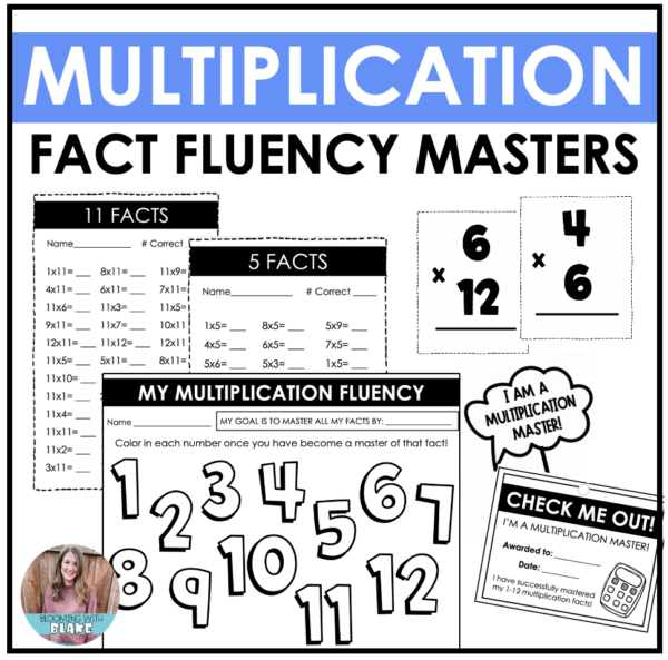 Multiplication Facts Fluency Activities and Goal-Setting | 3rd and 4th ...