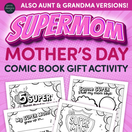 Mother's Day Super Mom Writing Activity Book - Gift for Mom - Aunt ...