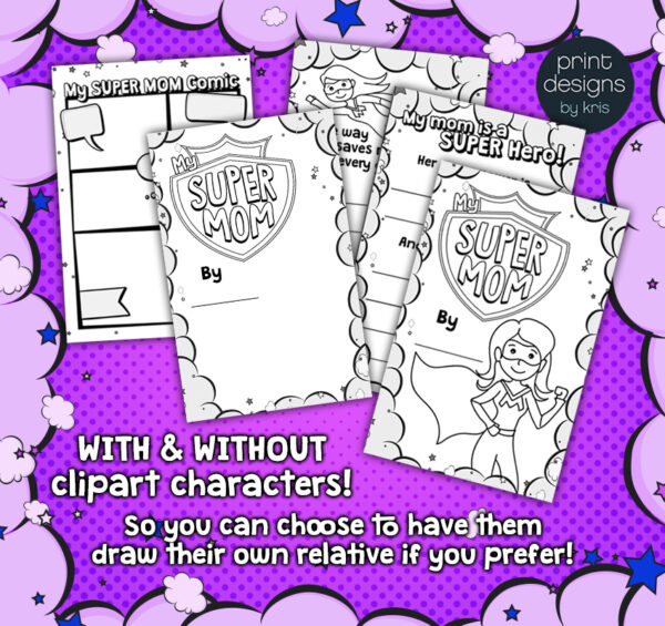 Mother's Day Super Mom Writing Activity Book - Gift for Mom - Aunt ...