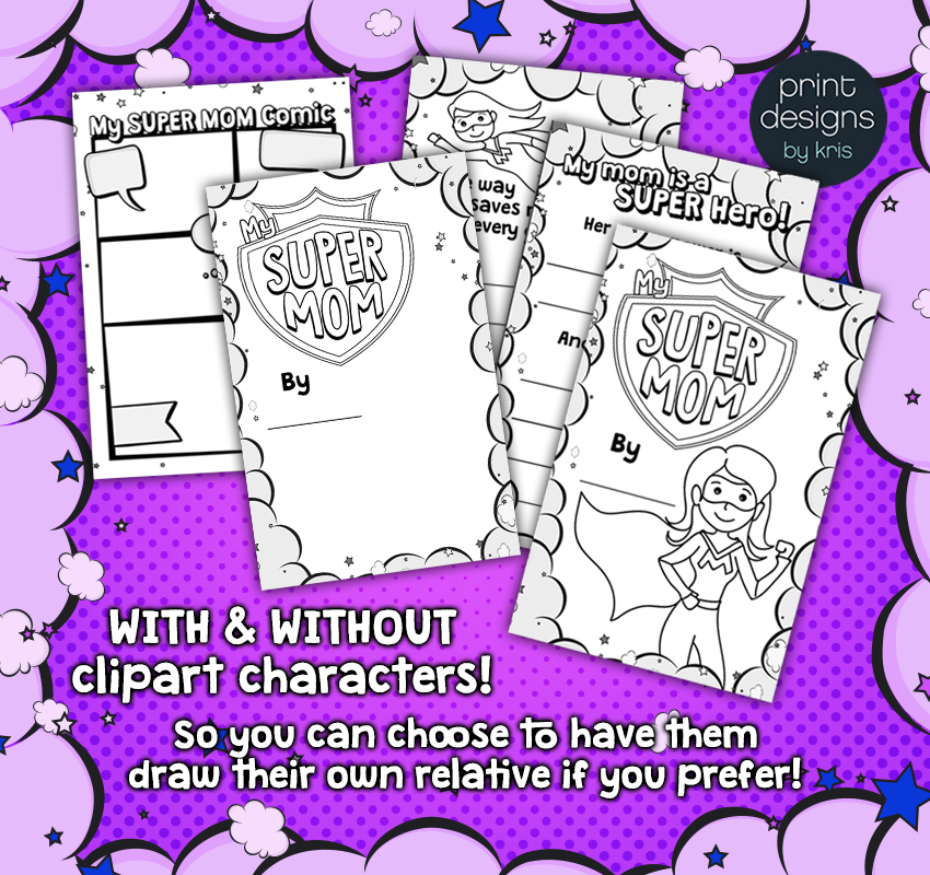 Mother's Day Super Mom Writing Activity Book - Gift for Mom - Aunt ...