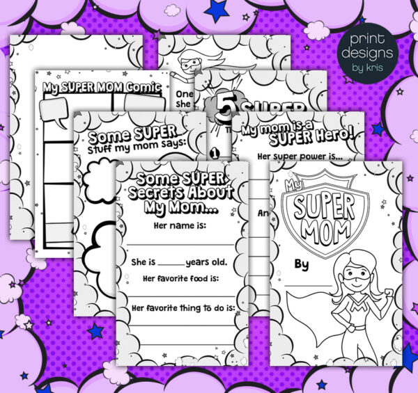 Mother's Day Super Mom Writing Activity Book - Gift for Mom - Aunt ...