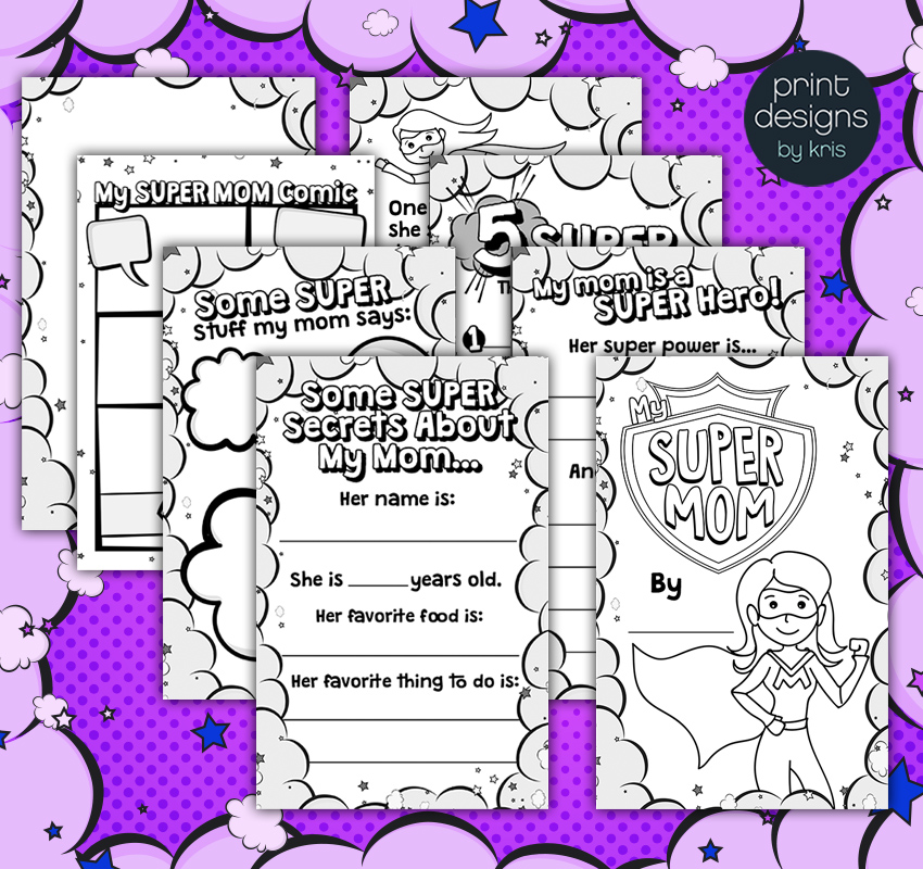 Mother's Day Super Mom Writing Activity Book - Gift for Mom - Aunt ...