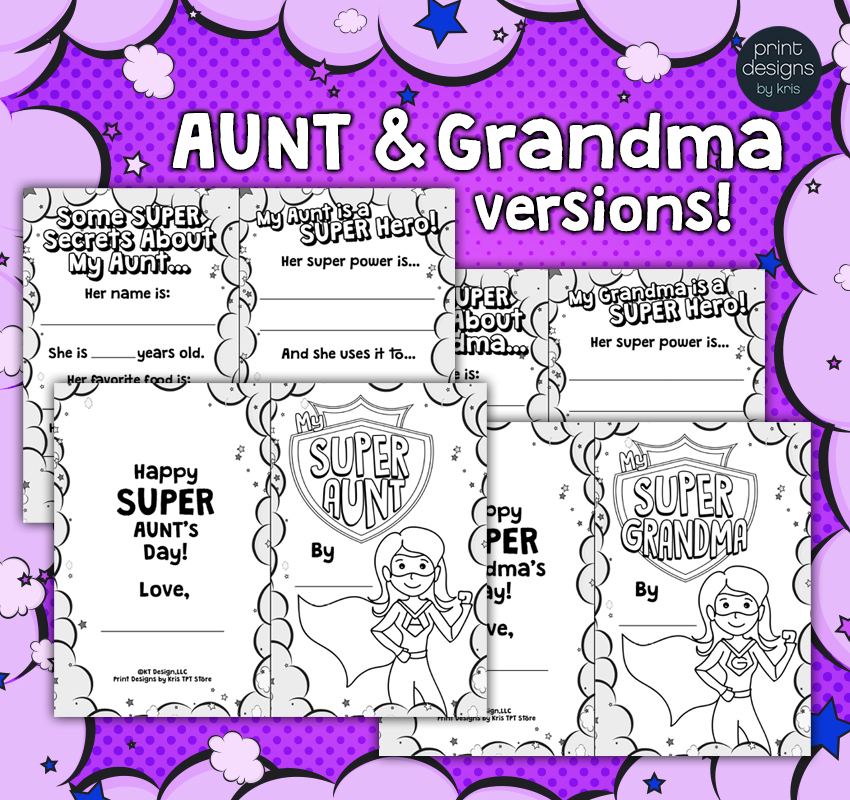 Mother's Day Super Mom Writing Activity Book - Gift for Mom - Aunt ...