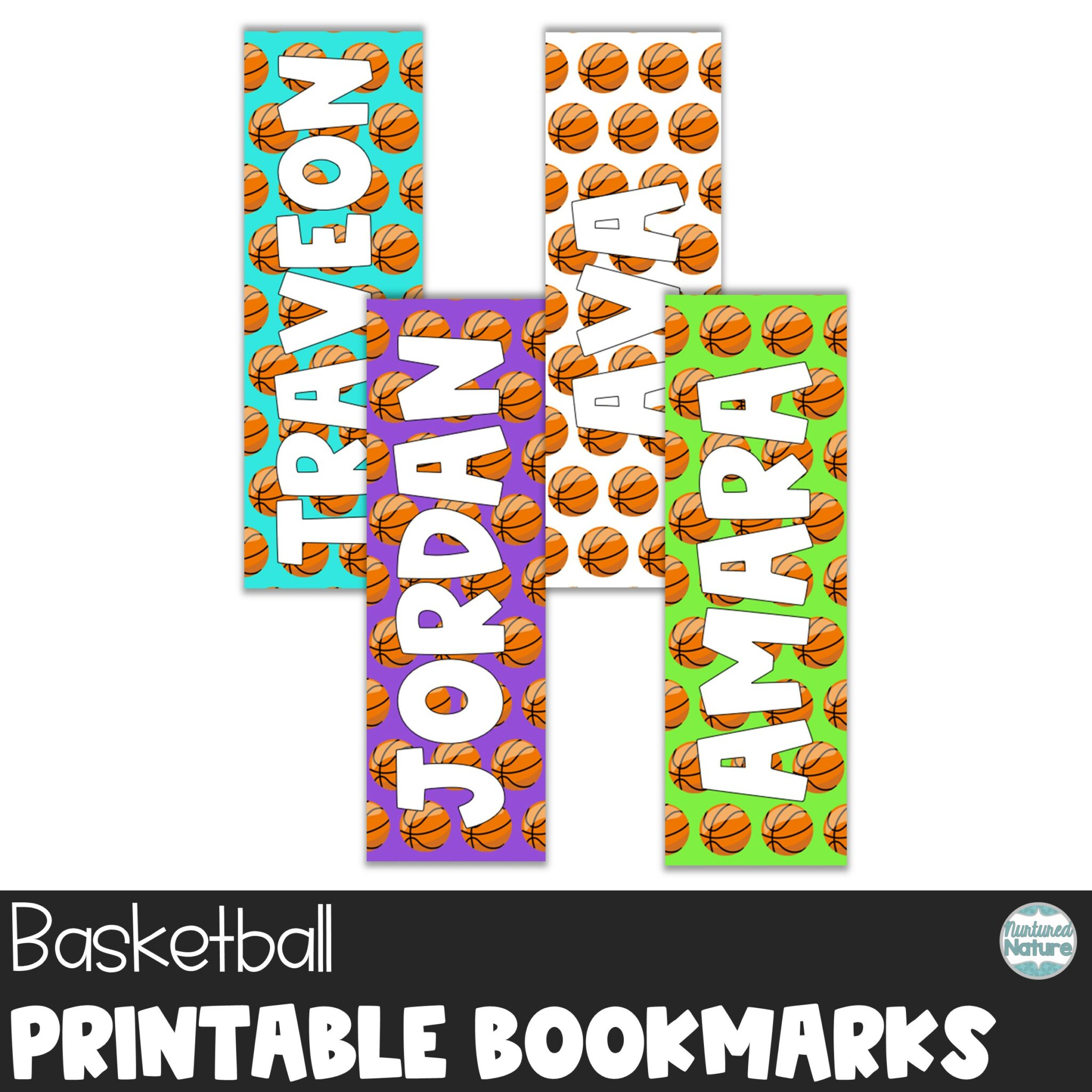 Editable Name Bookmarks - Basketball Sports Theme | Made By Teachers