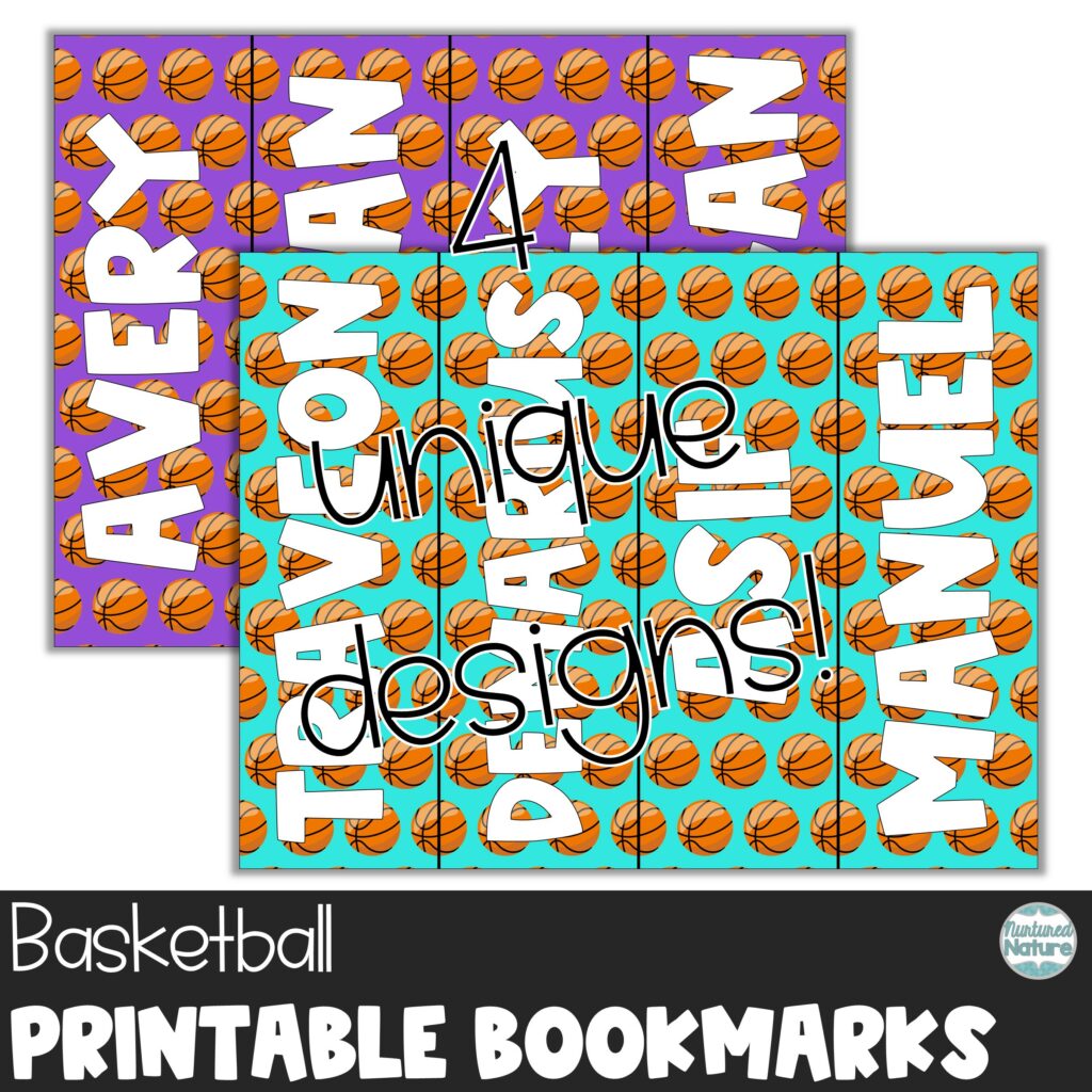 Editable Name Bookmarks - Basketball Sports Theme | Made By Teachers