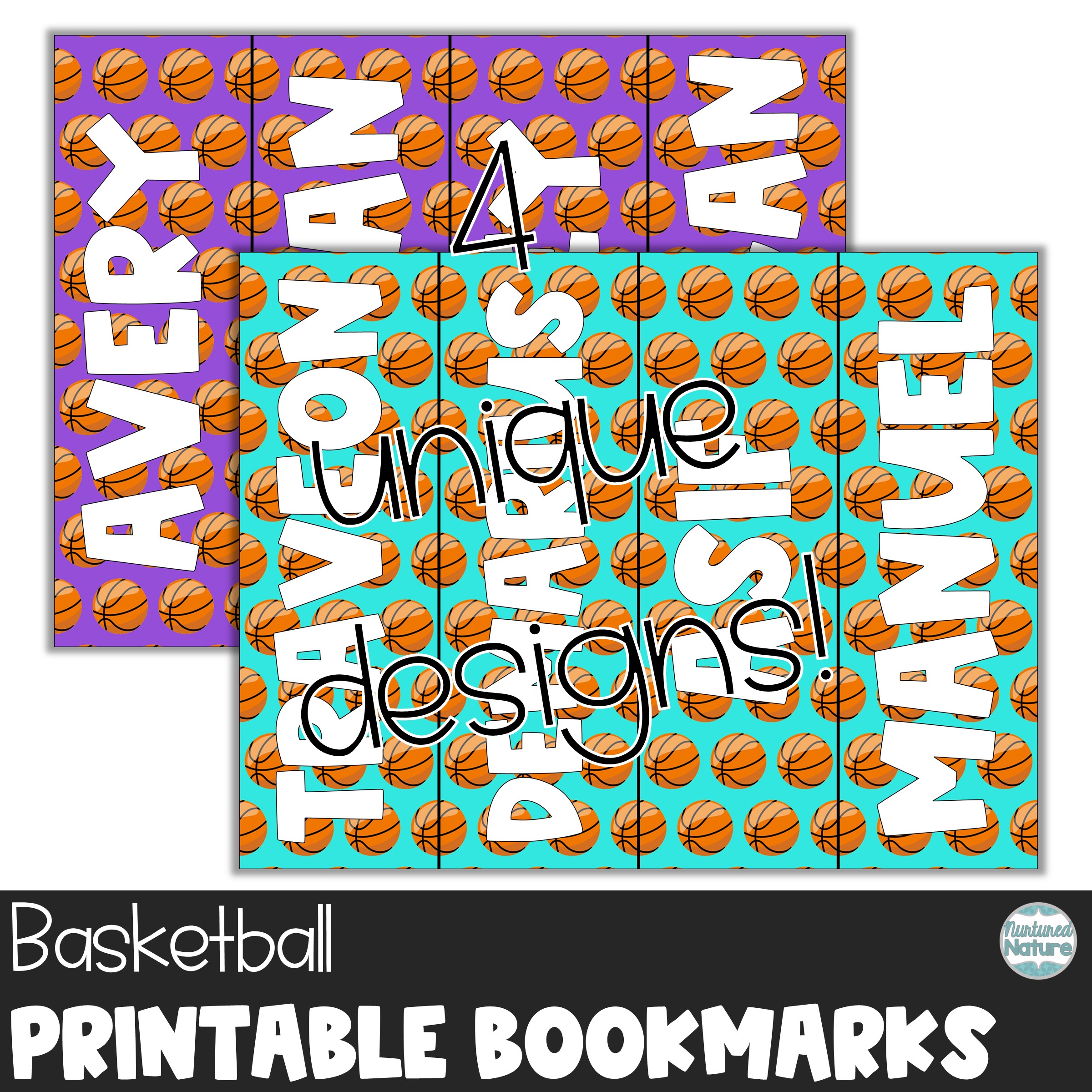 Editable Name Bookmarks - Basketball Sports Theme | Made By Teachers