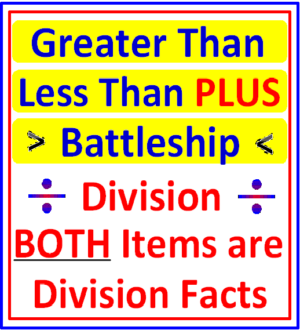 Division Facts Word Problems PLUS Greater Than Less Than Division (Both ...
