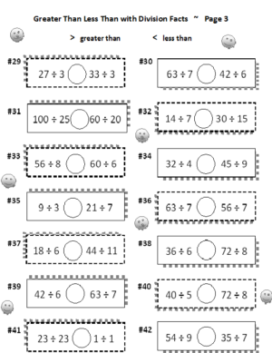 Greater Than Less Than Division Facts PLUS Battleship Division Facts ...