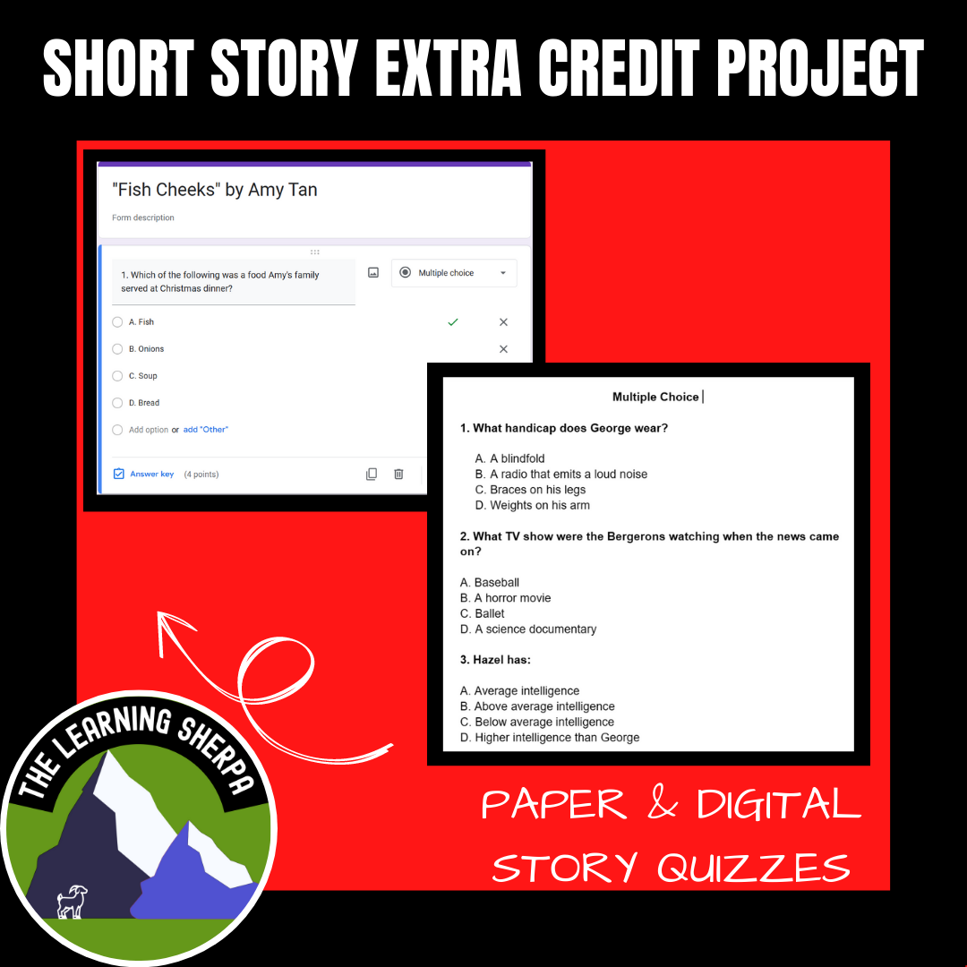 Short Story Extra Credit Project | Made By Teachers