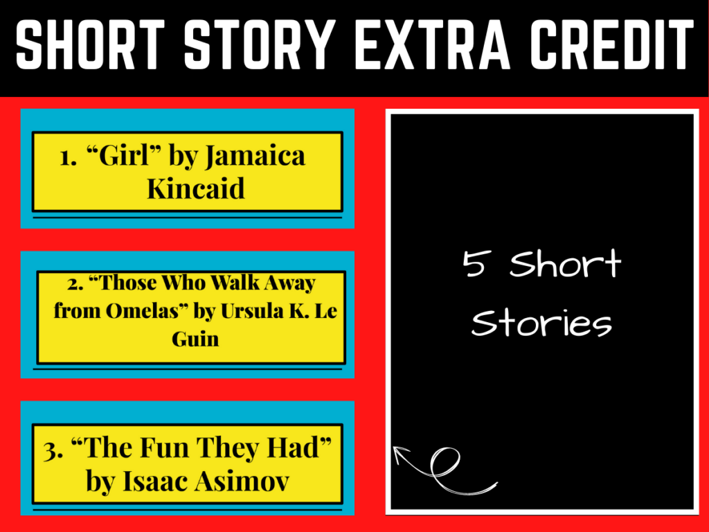 Short Story Extra Credit Project | Made By Teachers