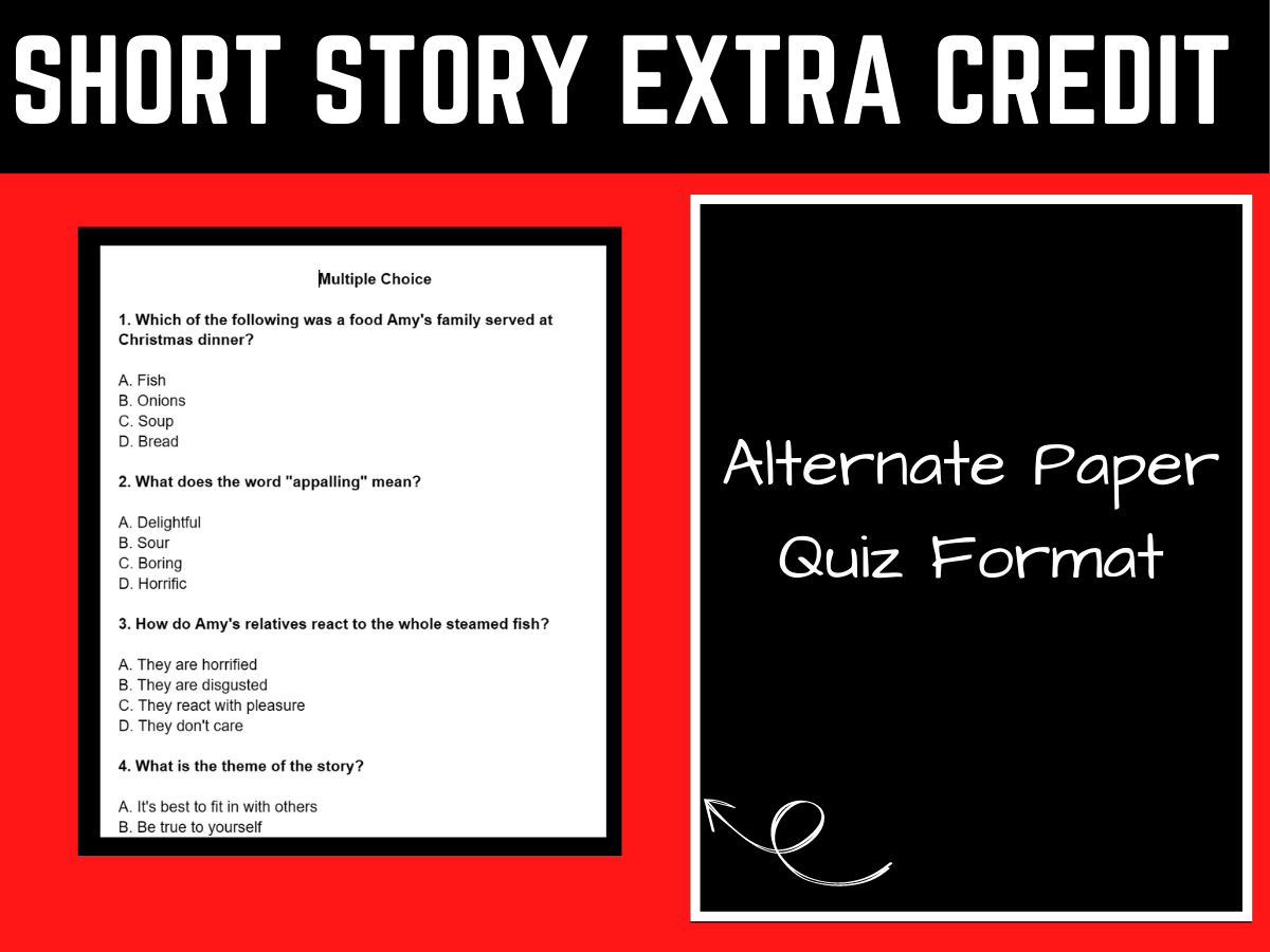 Short Story Extra Credit Project | Made By Teachers