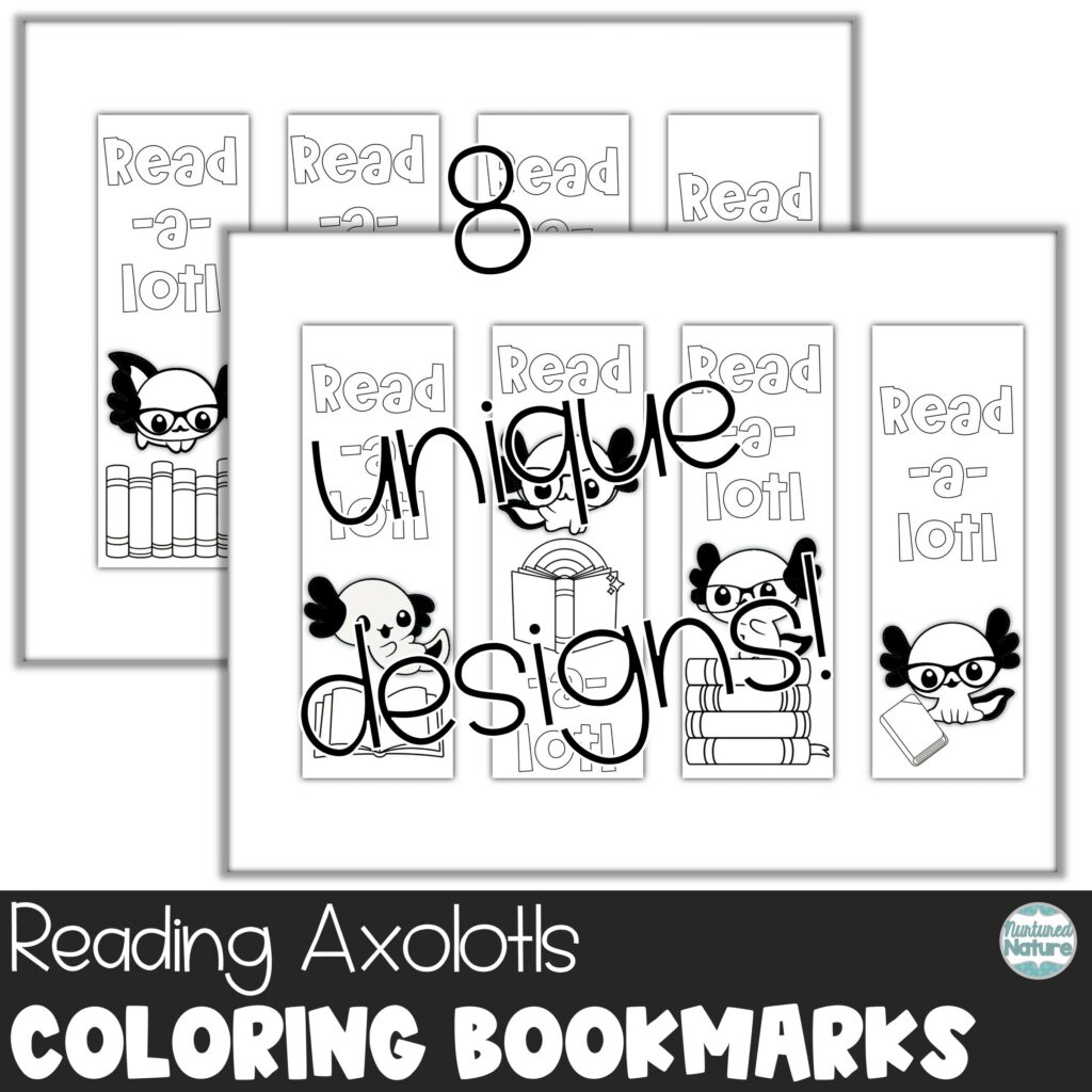 Axolotl Coloring Sheet Bookmarks for Read Across America Week | Made By ...