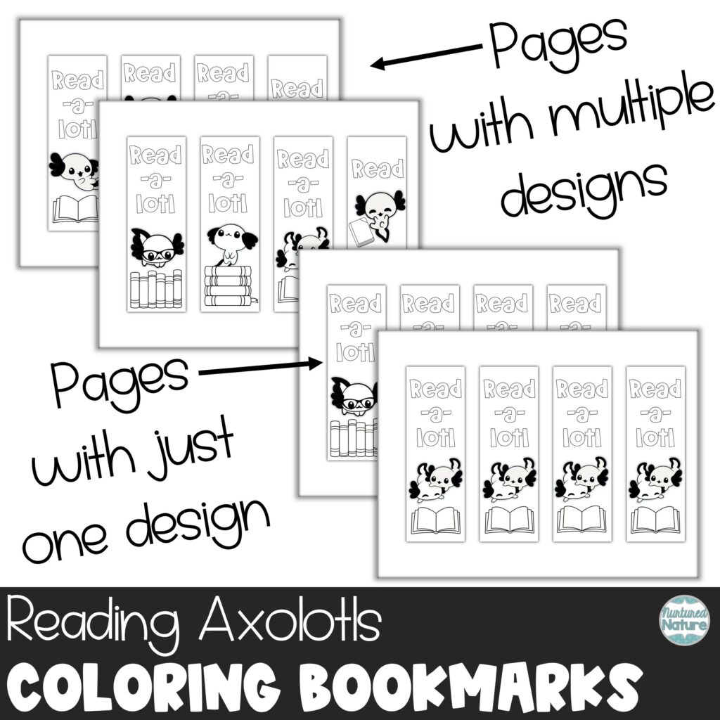 Axolotl Coloring Sheet Bookmarks for Read Across America Week | Made By ...