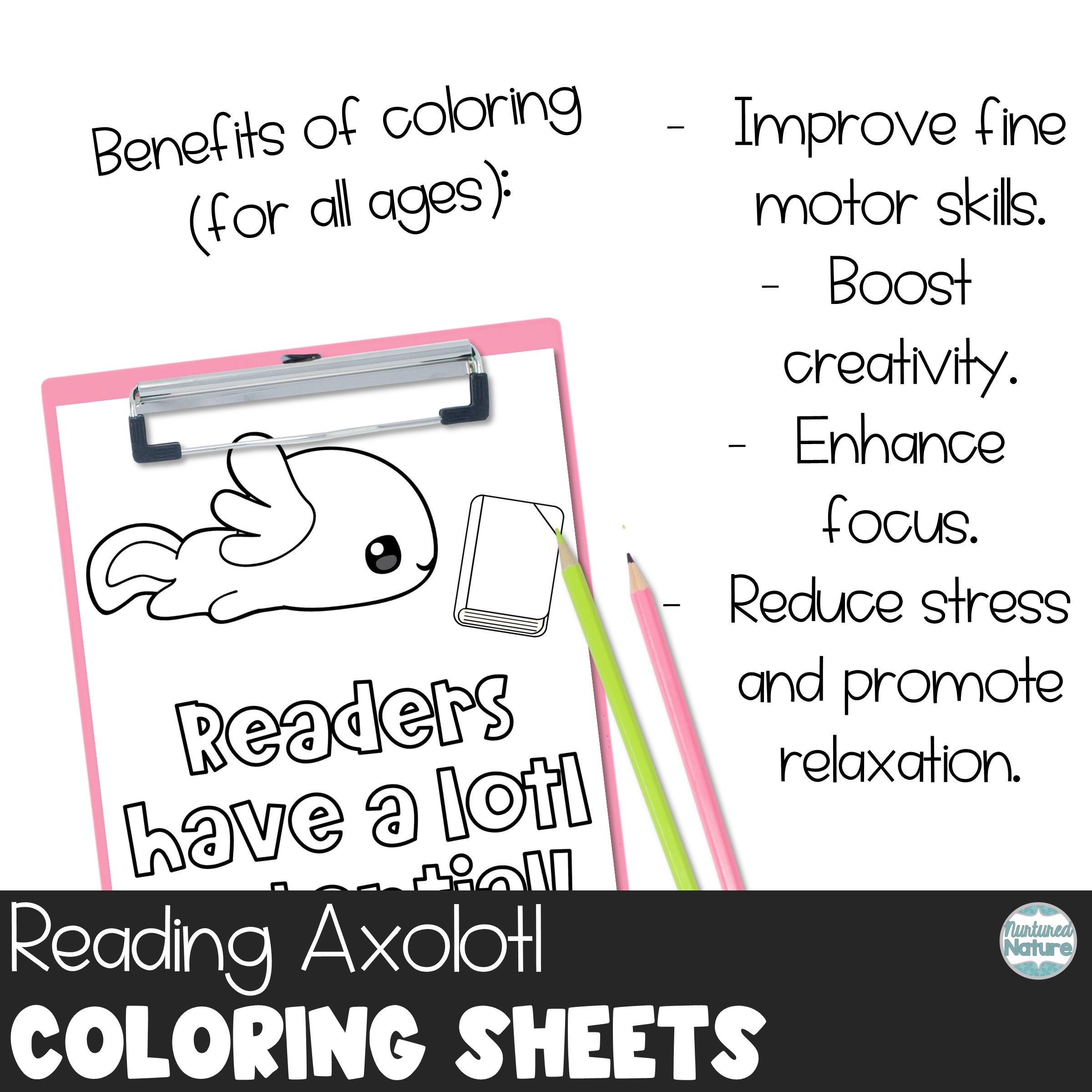 Reading Axolotl Coloring Pages for Read Across America Week Activities ...