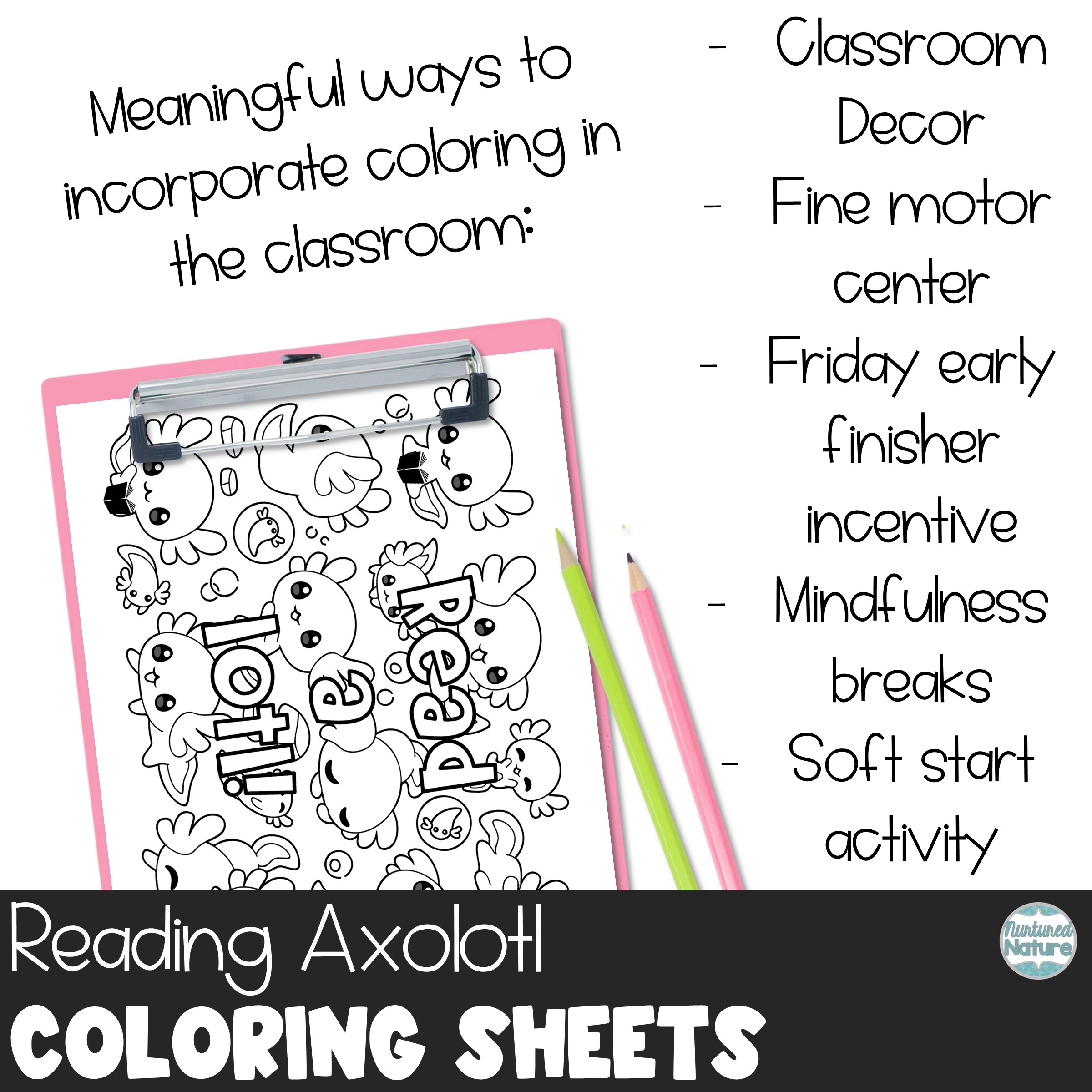 Reading Axolotl Coloring Pages for Read Across America Week Activities ...