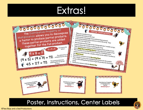 Distributive Property of Multiplication CENTER | Made By Teachers