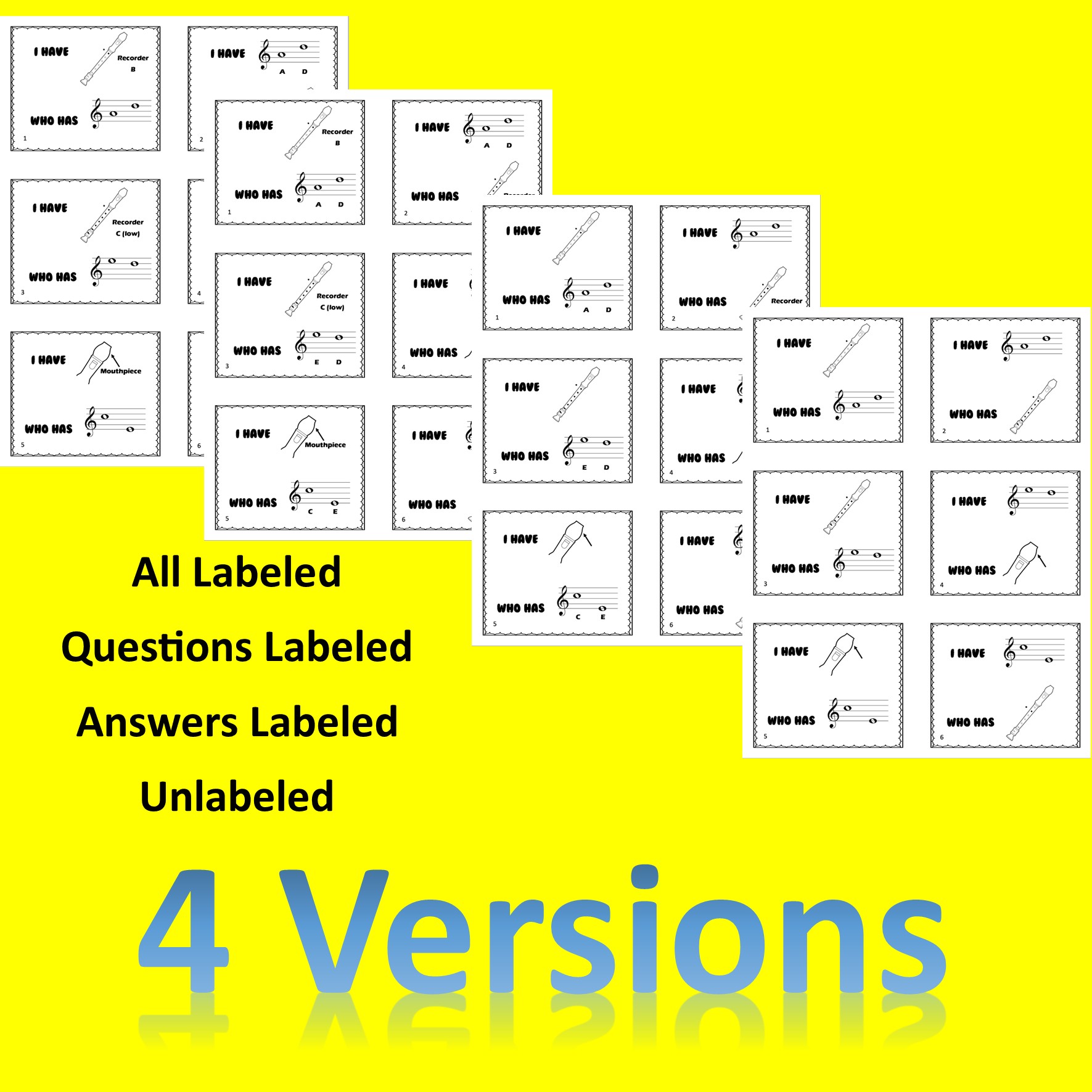 I Have/Who Has? Recorder Music Game | Made By Teachers