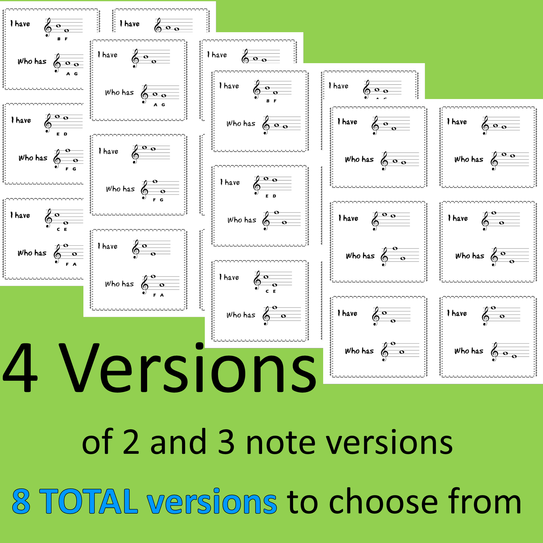 I Have/Who Has? Treble Clef Music Game | Made By Teachers