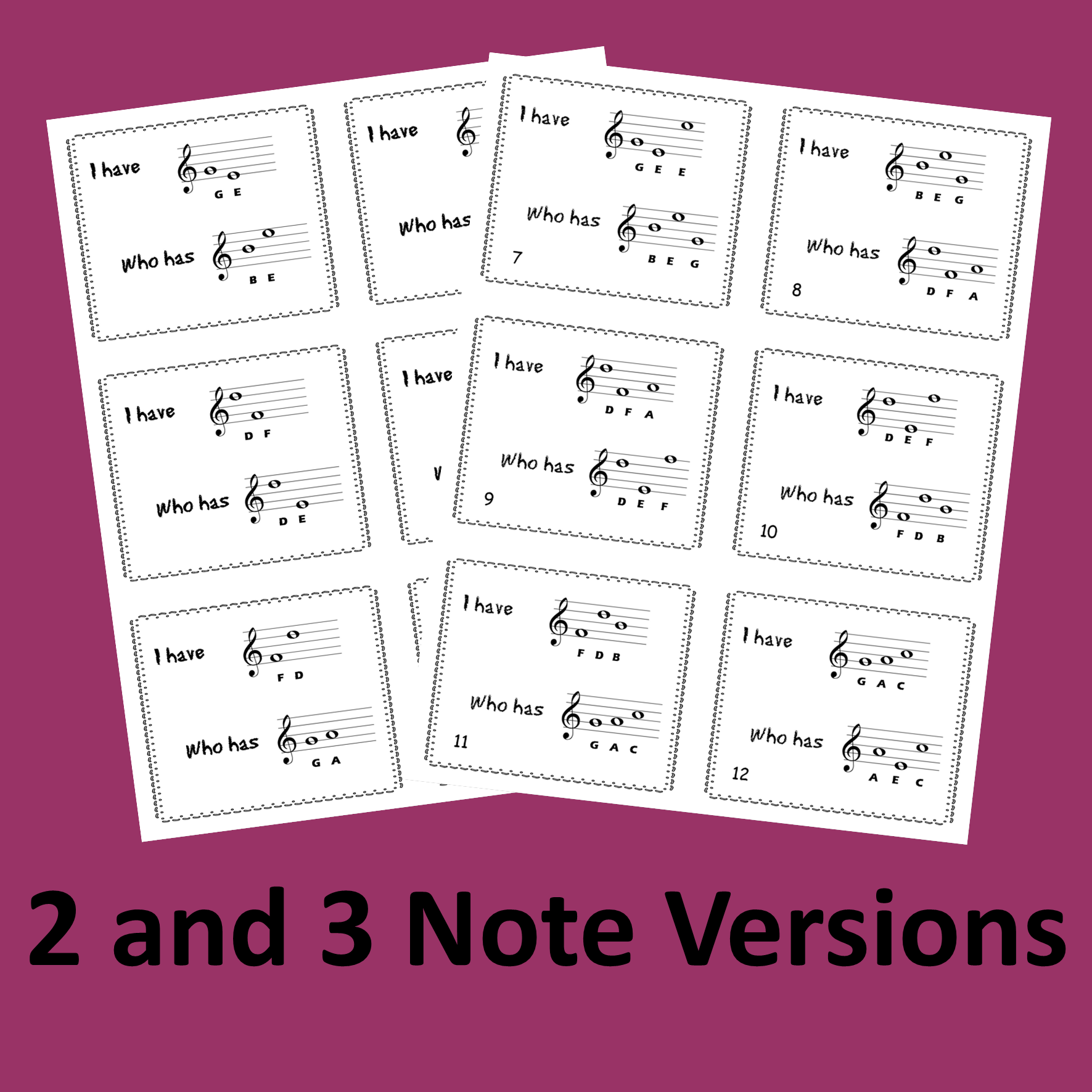 I Have/Who Has? Treble Clef Music Game | Made By Teachers