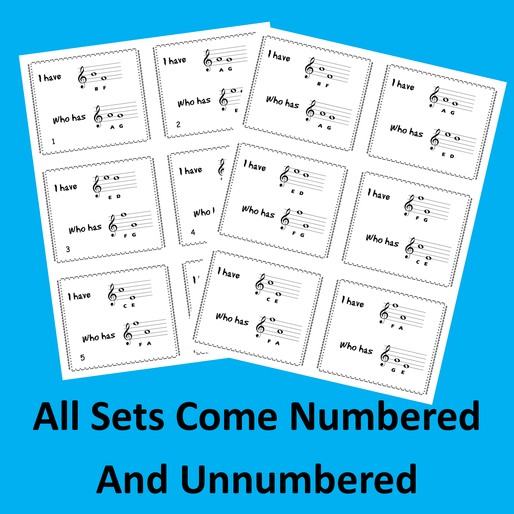 I Have/Who Has? Treble Clef Music Game | Made By Teachers