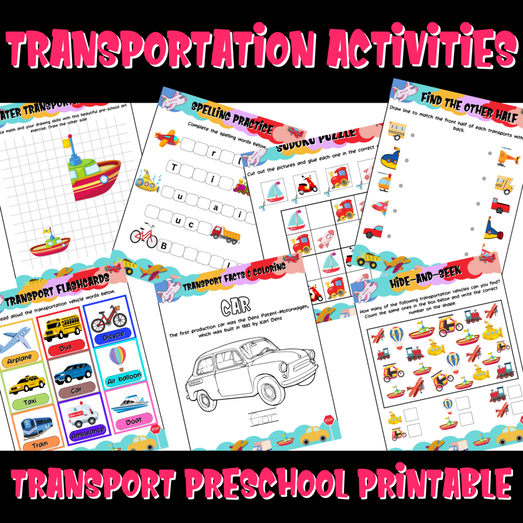 Transportation Activities: Air Land Water Transportation Activity for ...