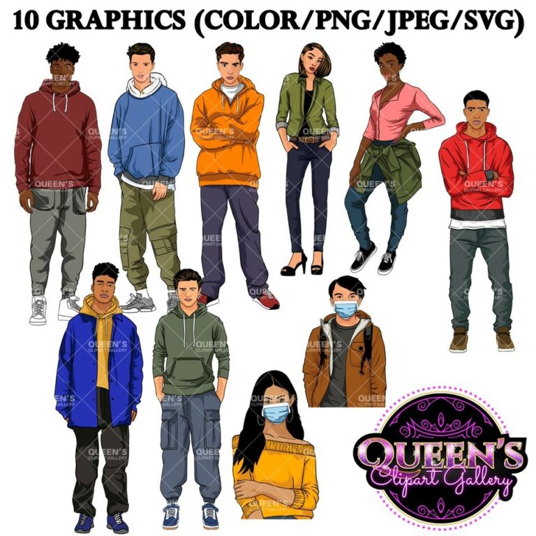 High School Teenagers Clipart, Teenagers Clipart, Teen Clipart BUNDLE ...