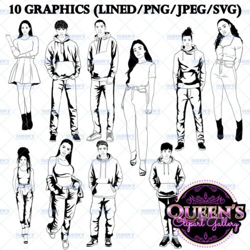 High School Teenagers Clipart, Teenagers Clipart, Teen Clipart BUNDLE ...
