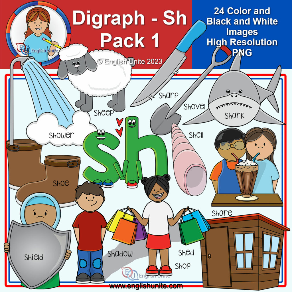Clip Art - Digraph Sh Pack 1 | Made By Teachers