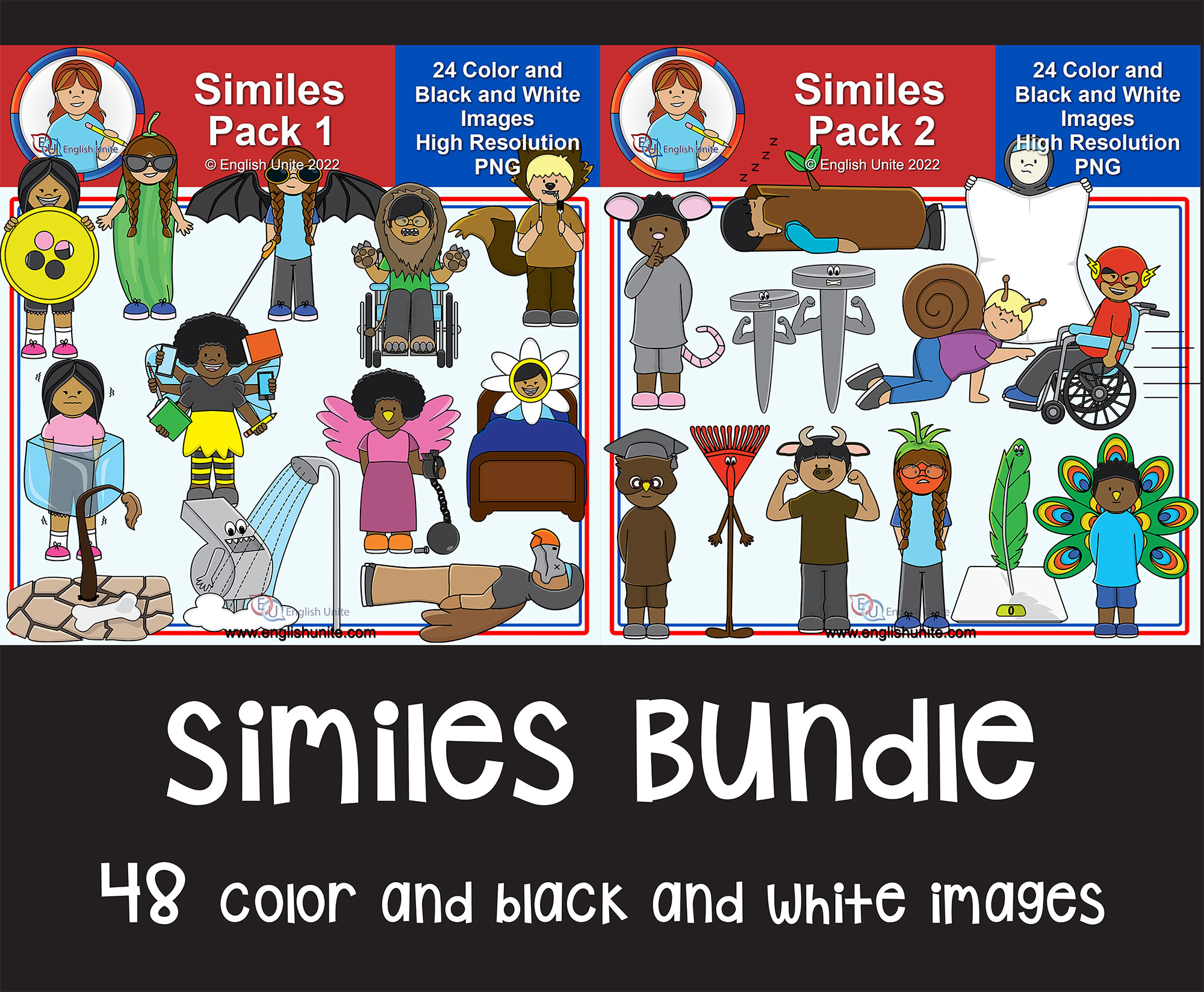 Clip Art - Similes Bundle (Figurative Language) | Made By Teachers