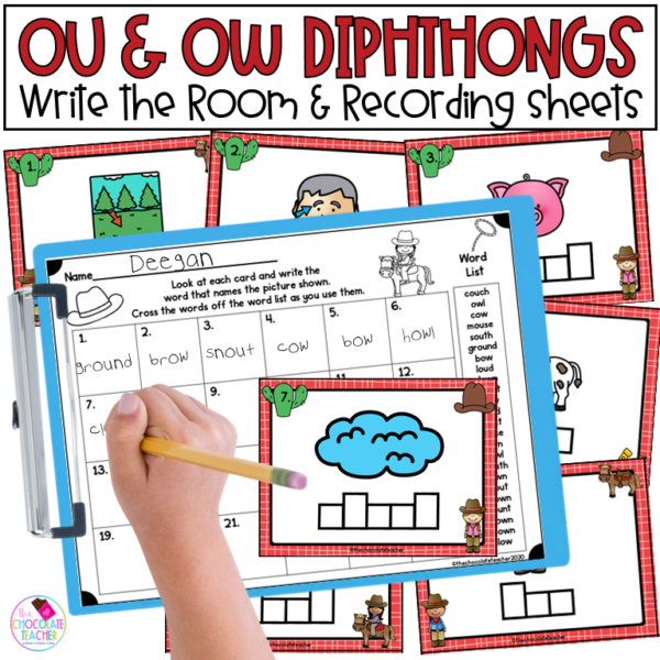 OU and OW - Diphthongs - Vowel Pairs - Phonics - Write the Room | Made ...