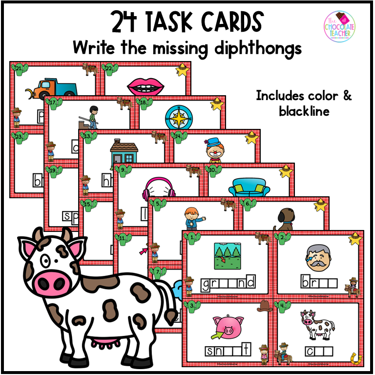 OU and OW - Diphthongs - Vowel Pairs - Phonics - Write the Room | Made ...