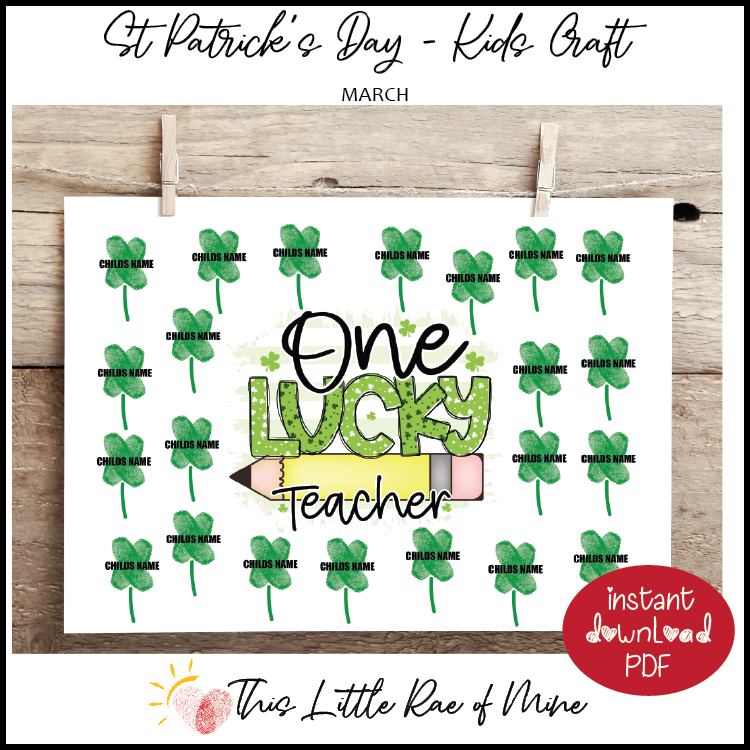 One Lucky Teacher - Shamrock - St Patrick's Day - Printable - classroom ...