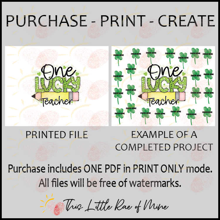 One Lucky Teacher - Shamrock - St Patrick's Day - Printable - classroom ...