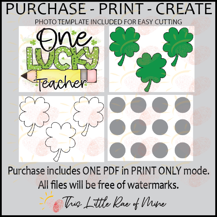 One Lucky Teacher - Shamrock - St Patrick's Day Printable - Photo ...