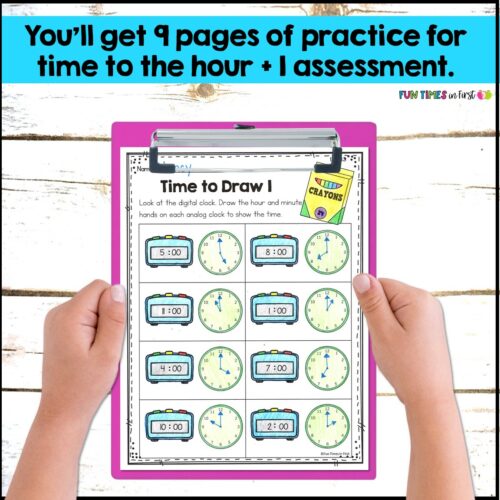 1st Grade Telling Time to the Hour and Half Hour NO PREP Printable ...